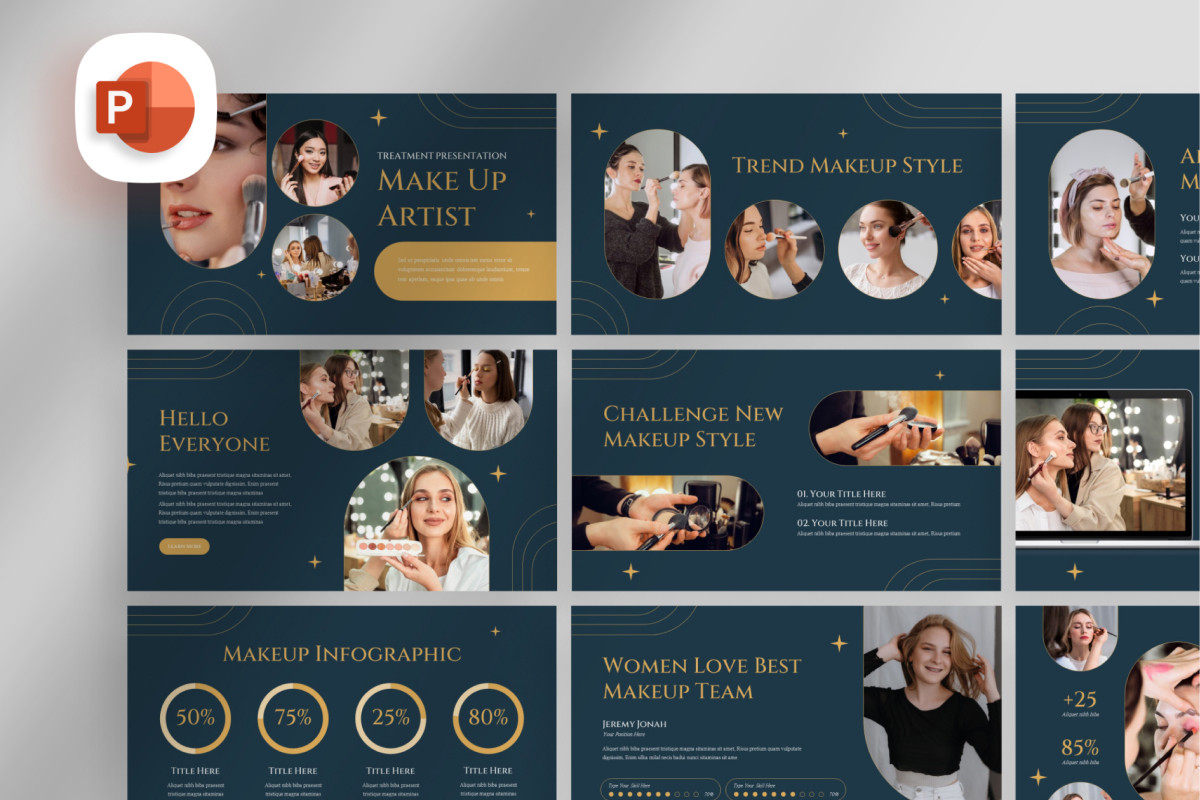 Professional Make Up Artist PowerPoint Template | Nulivo Market